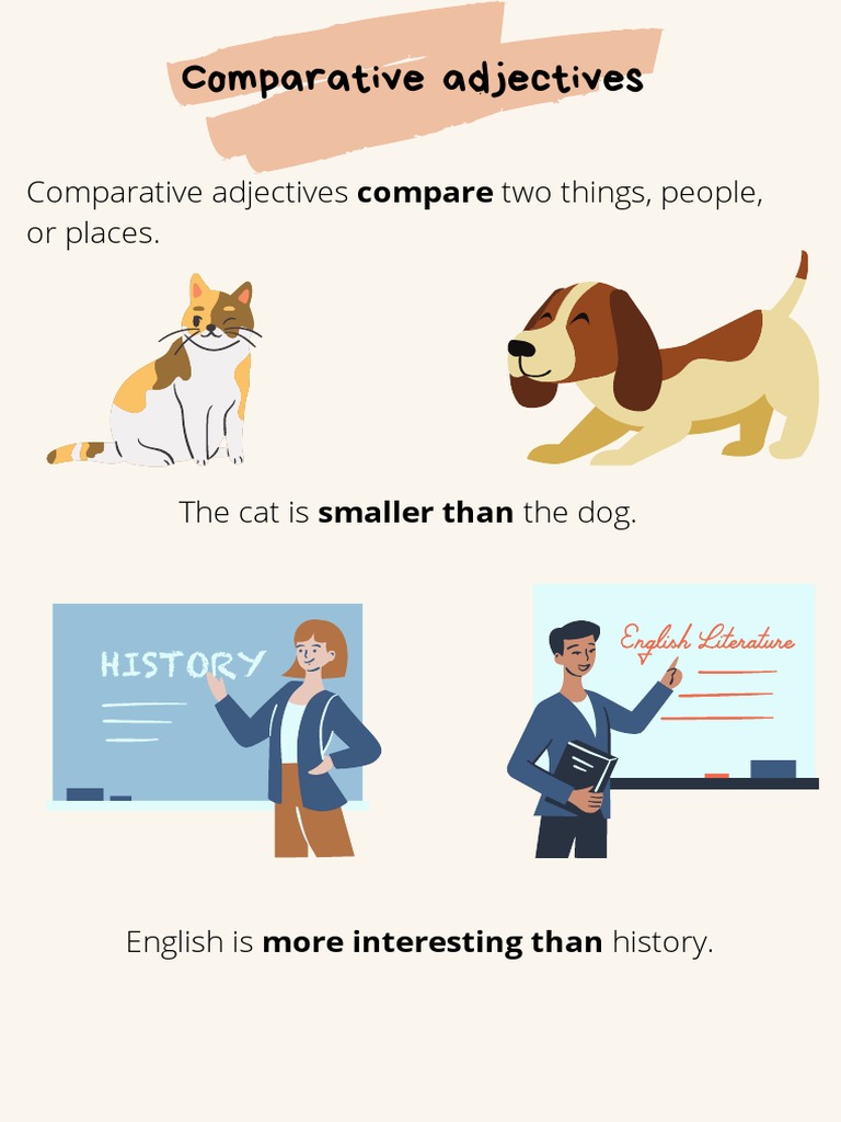 Сomparative adjectives: Comparative adjectives compare two things ...