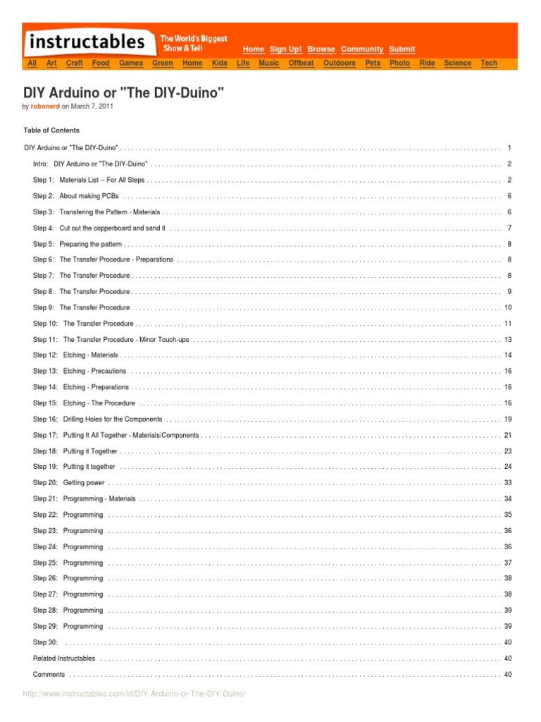 DIY Arduino or The DIY Duino | PDF | Printed Circuit Board | Resistor
