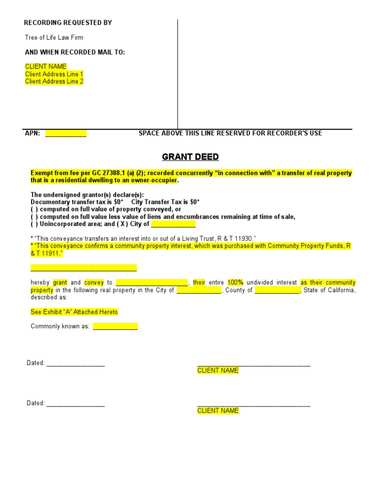 Deed - Trust Transfer Deed (YEAR) | PDF | Conveyancing | Deed