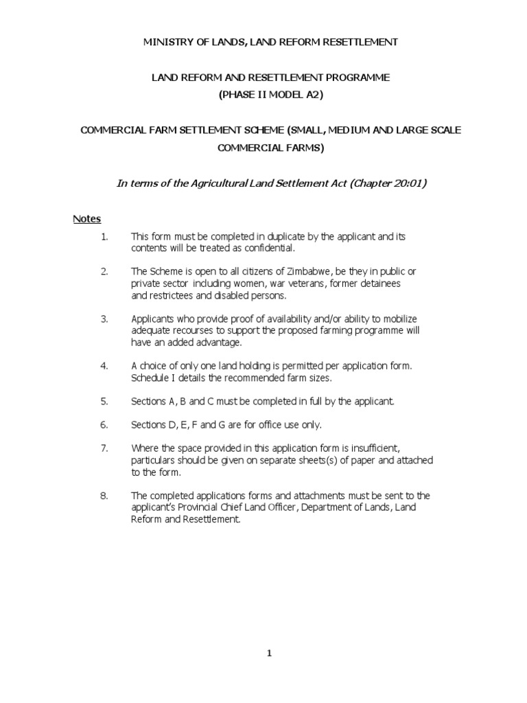 Land Application for Commercial Farms | PDF | Justice | Crime & Violence