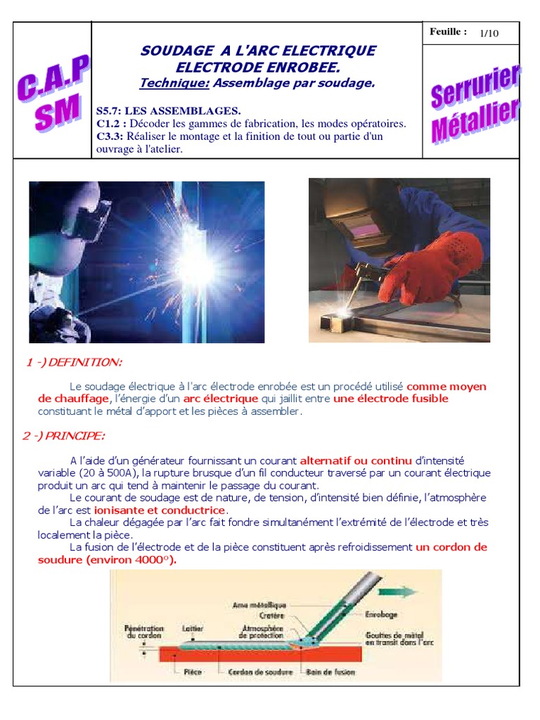 Soudage à l'Arc : Électrodes et Matériel | PDF | Soudage | Construction