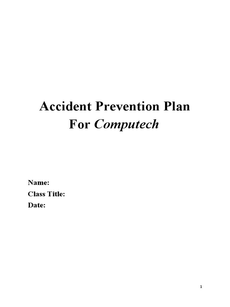 Accident Prevention Plan | PDF | Occupational Safety And Health | Emergency