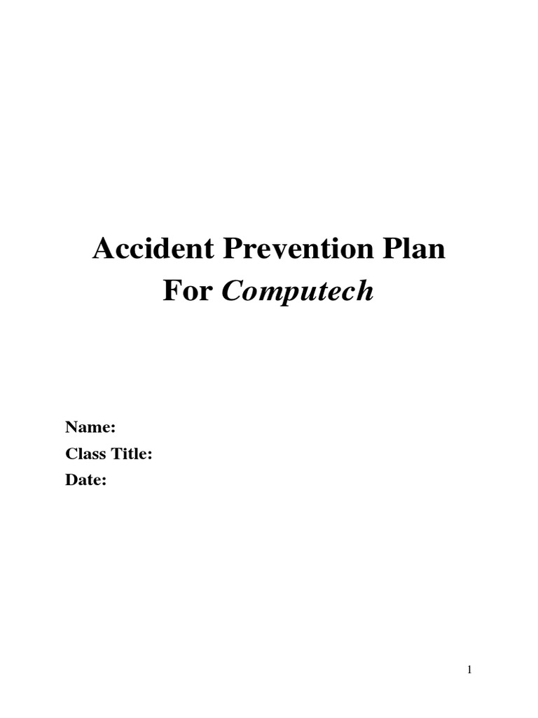 Accident Prevention Plan | PDF | Occupational Safety And Health | Emergency