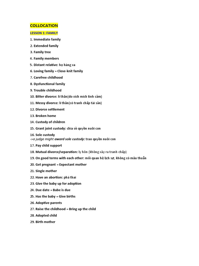 1000 English Collocations in 10 Minutes A Day | PDF | Family | Living ...