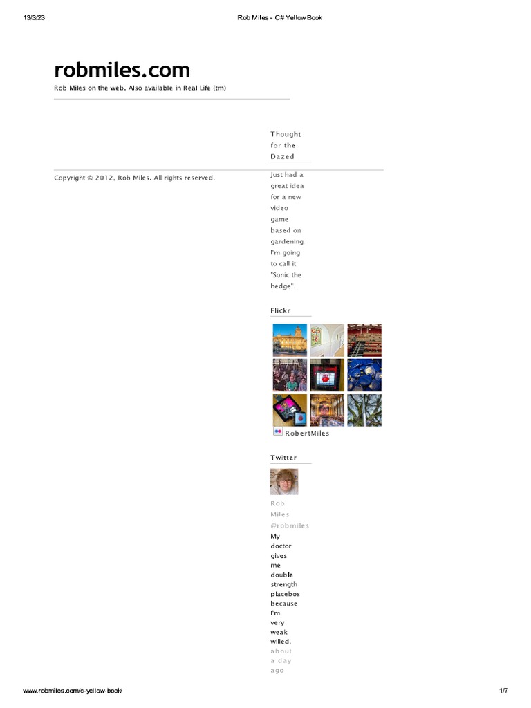 01 - WEB-Rob Miles - C# Yellow Book | PDF