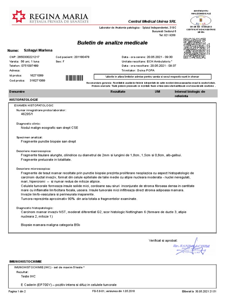 Buletin de Analize Medicale: (Ssehqvhe) | PDF