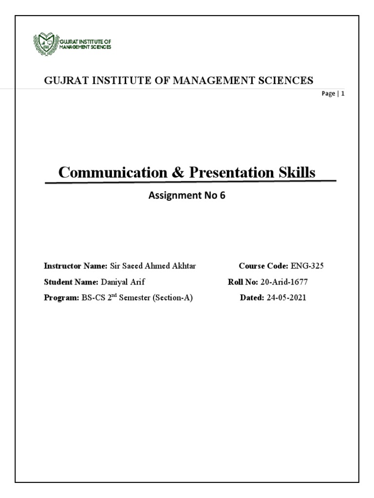 Communication Presentation Skills Gujrat Institute Of Management