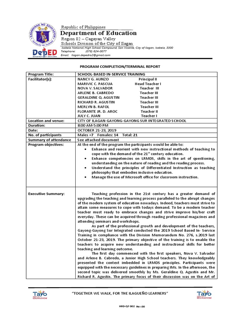 Department of Education: Republic of Philippines Region 02 - Cagayan ...