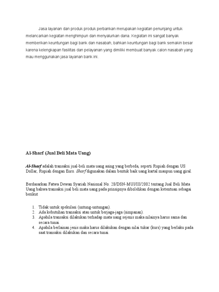 Jasa Layanan Dan Produk Produk Perbankan Merupakan Kegiatan Penunjang ...