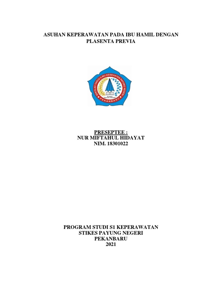 MCP Teori, Pengkajian Dan Kasus Plasenta Previa Nur Miftahul Hidayat | PDF