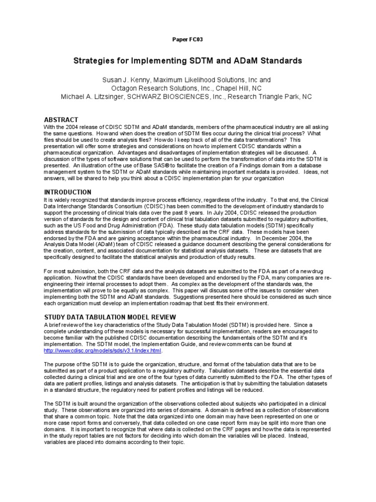 Sdtm Adam Pdf Information Retrieval Information Technology