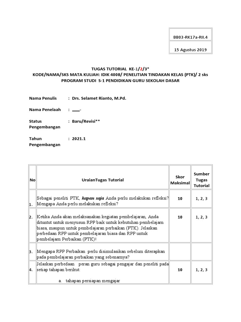 Uraian Tugas Tutorial 2 | PDF