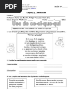 Prueba Ce, Ci, Gue, Gui, Que Qui | PDF