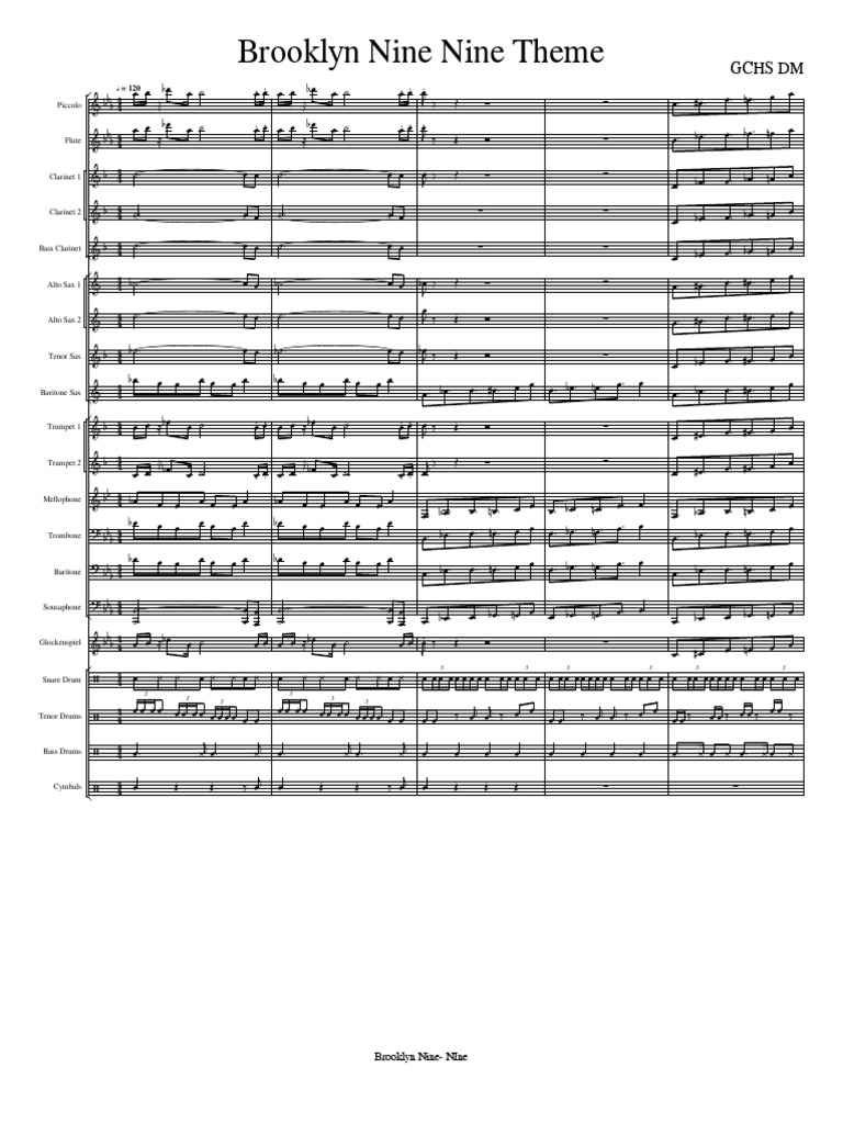 Brooklyn Nine Nine Theme | PDF | Marching Bands | Music