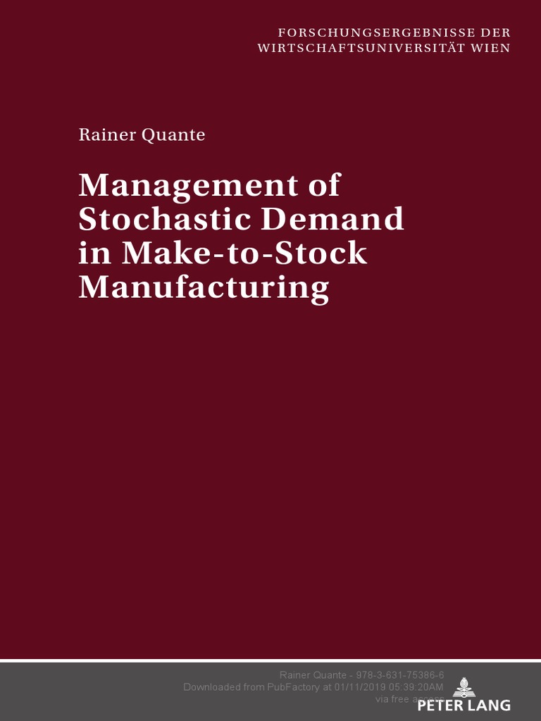 Management of Stochastic Demand in Make-to-Stock Manufacturing | PDF ...
