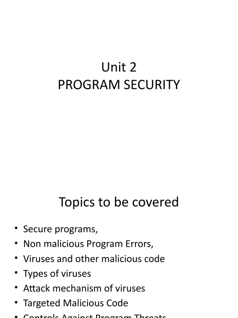 Unit 2 Program Security | PDF | Office Equipment | Computer Virus