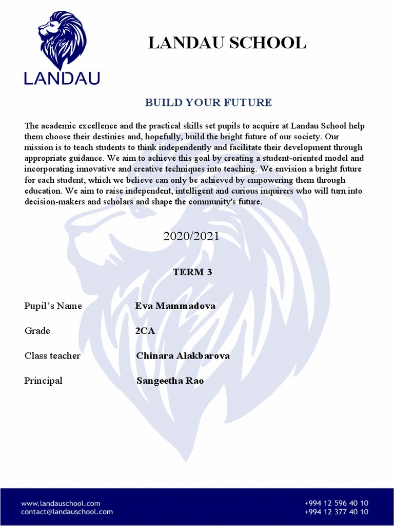 Landau School: Build Your Future | PDF