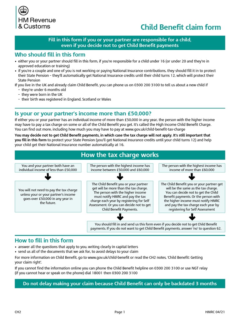 Child Benefit Claim Form: Who Should Fill in This Form | PDF ...