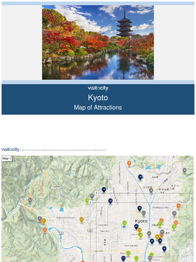 Kyoto: Map of Attractions | PDF | Kyoto | Japan