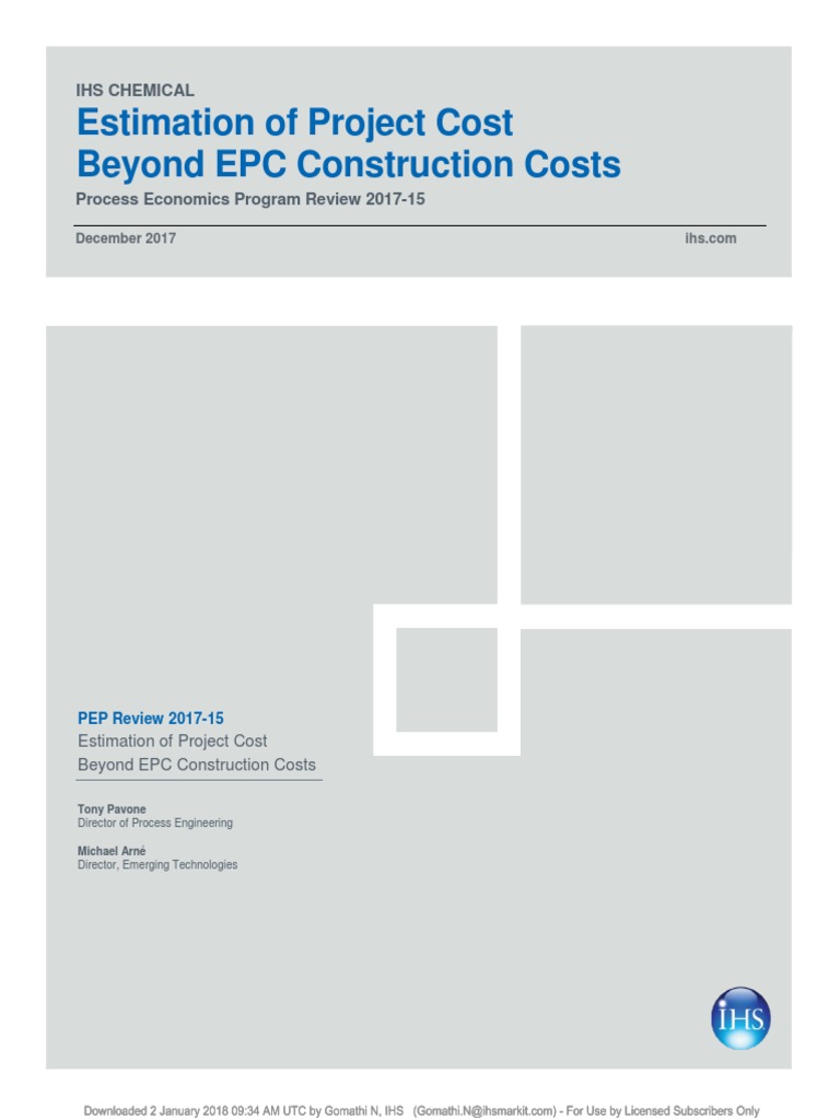 Estimation of Project Cost Beyond EPC Construction Cost | PDF | Clean ...