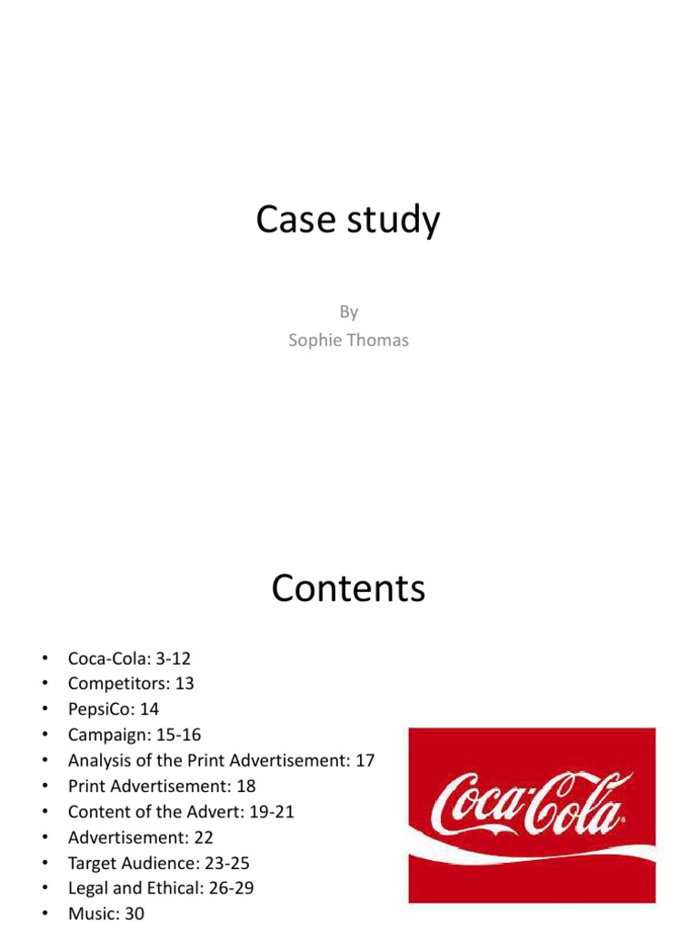 Case Study: by Sophie Thomas | PDF | The Coca Cola Company | Coca Cola