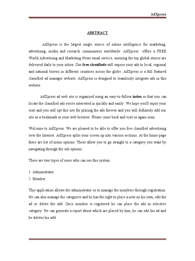 003 AdXpress | Download Free PDF | Websites | Classified Advertising