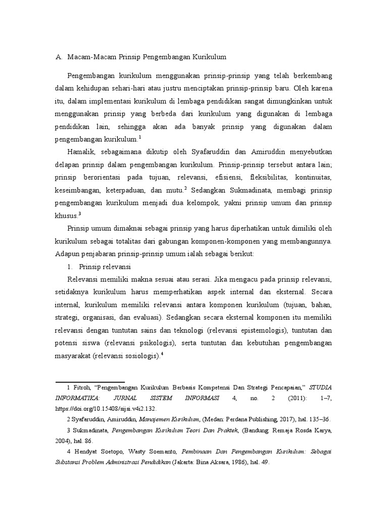 Macam Prinsip Pengembangan Kurikulum | PDF | Karier & Perkembangan