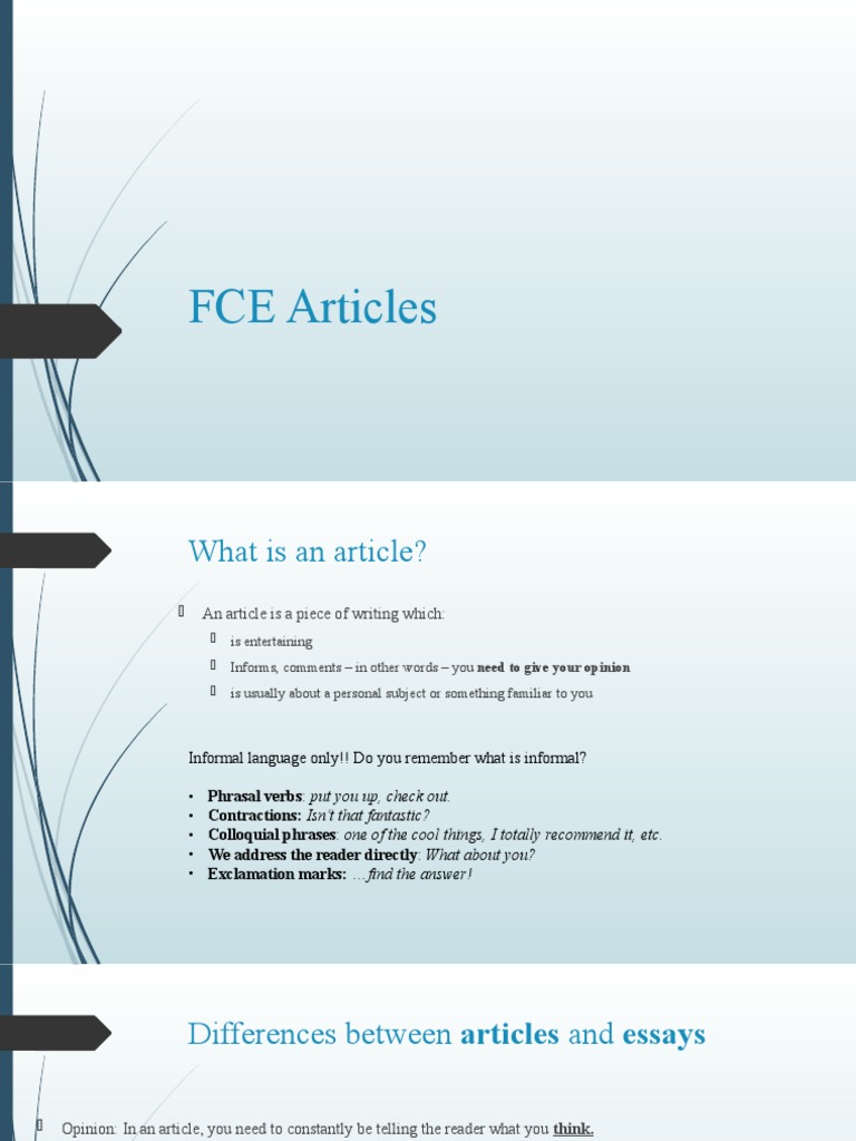 FCE Article Guide | PDF