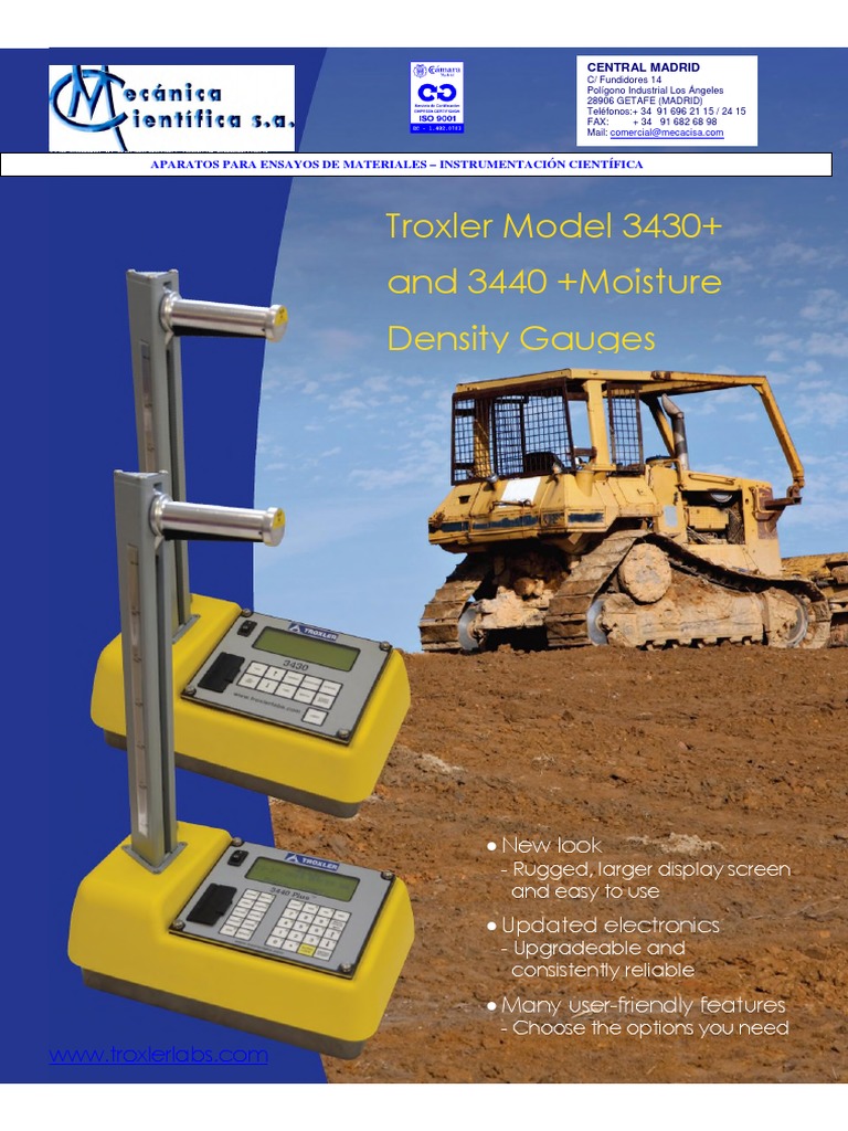 Troxler Model 3430+ and 3440 +moisture Density Gauges: New Look | PDF ...