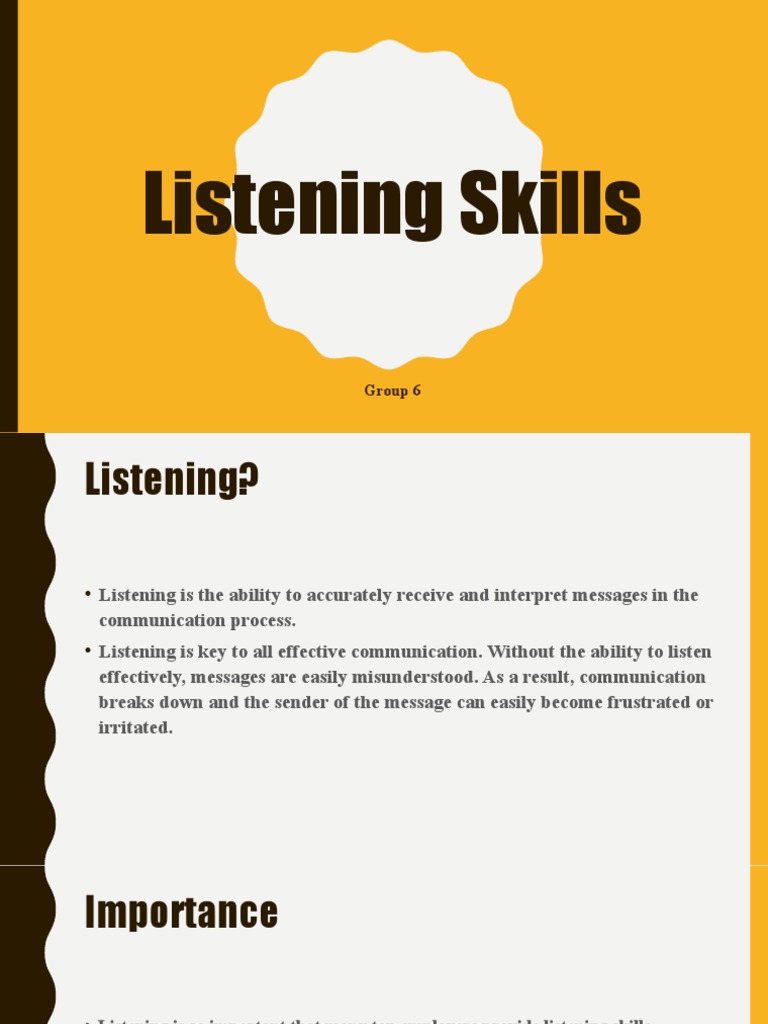 Effective Listening Skills Guide | PDF | Body Language | Videotelephony