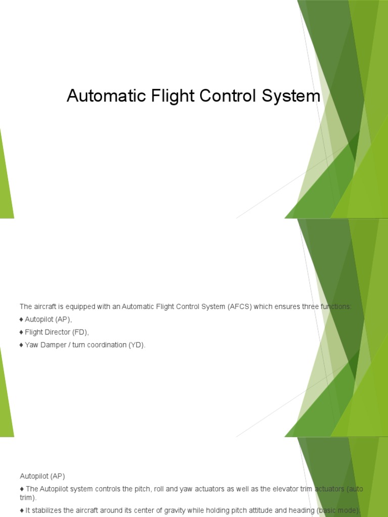 Automatic Flight Control System | PDF | Aircraft Flight Control System ...