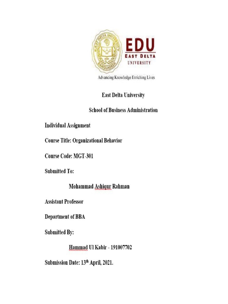 MGT 301 2nd Assignment (Update) | PDF | Leadership | Motivation