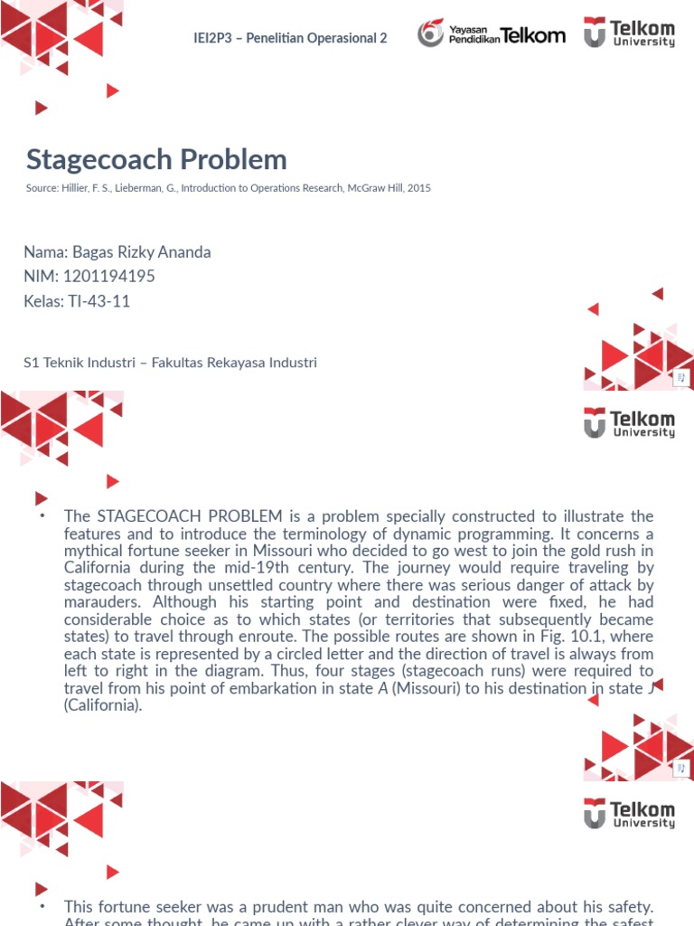 Stagecoach Problem | PDF | Dynamic Programming | Algorithms And Data ...