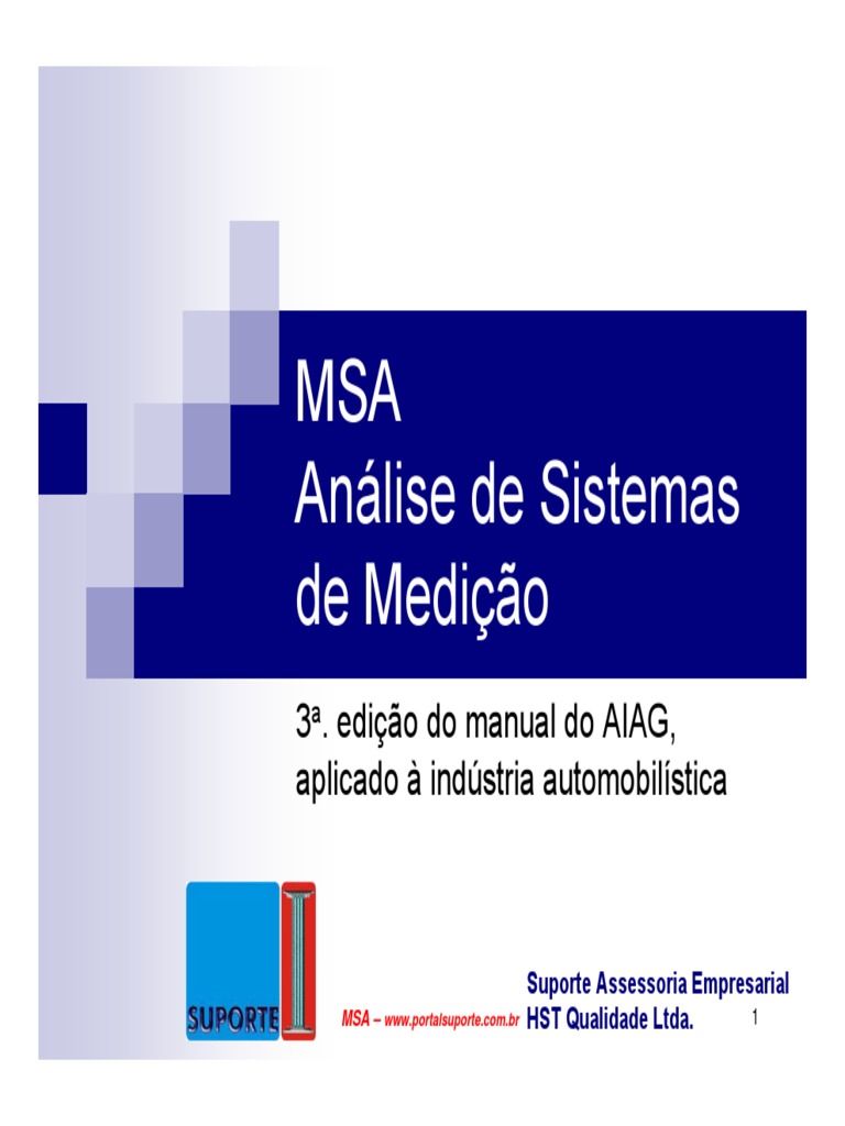 Análise MSA | PDF | Medição | Qualidade (negócios)