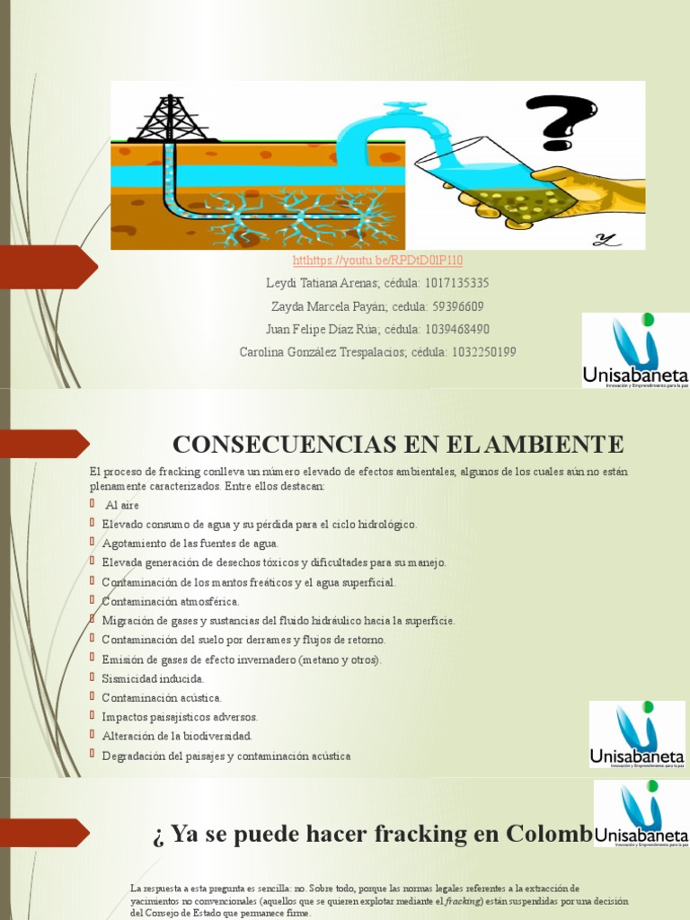 Presentación Fracking | PDF | Fracturamiento hidráulico | Contaminación