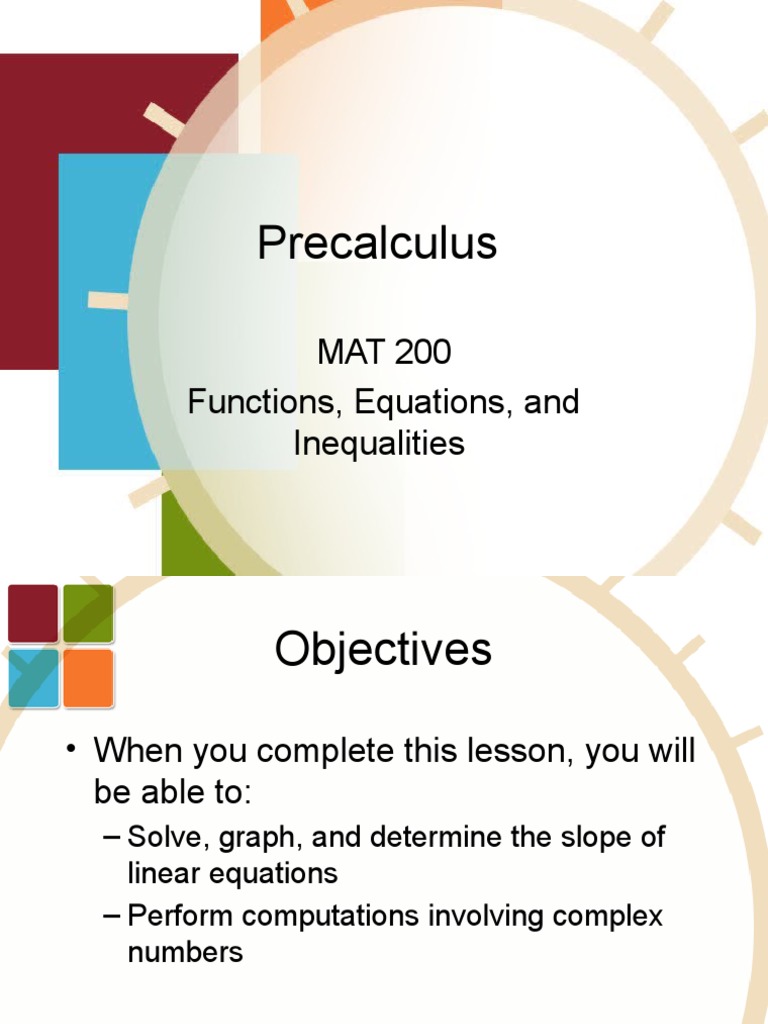 Precalculus: MAT 200 Functions, Equations, and Inequalities | PDF ...