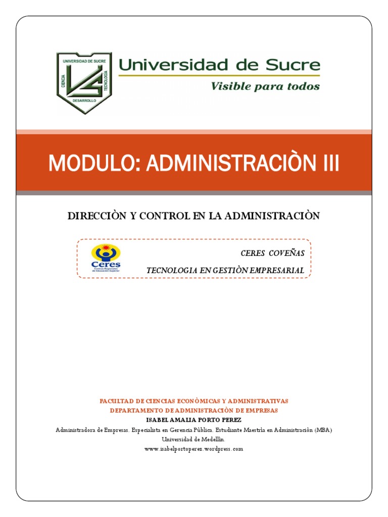 ADMINISTRACION - III Modulo | PDF | Planificación | Gestión de recursos ...