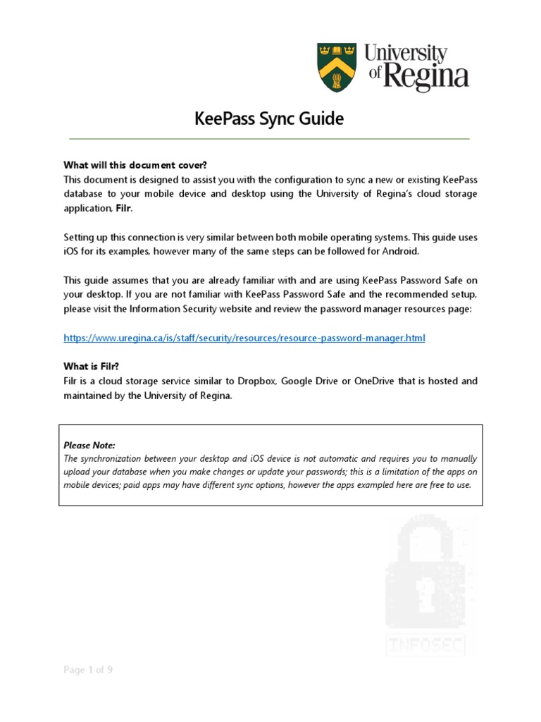 KeePass Sync Guide | Download Free PDF | Mobile App | Ios