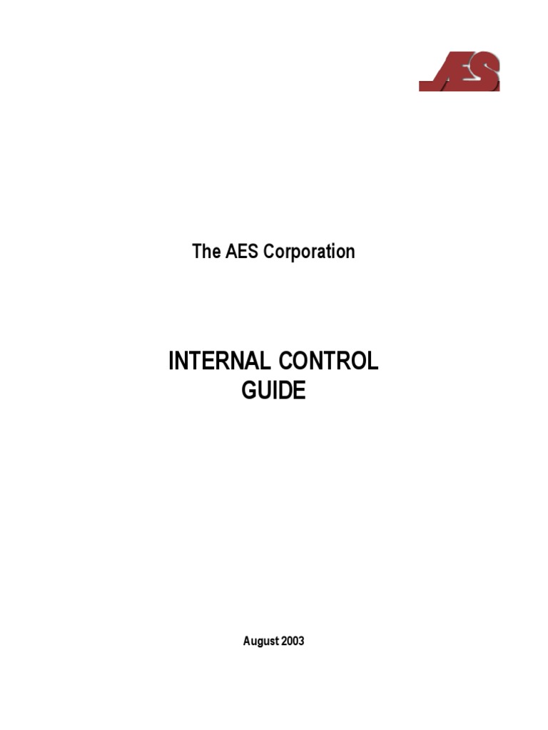 Internal Control Guide FINAL | PDF | Internal Control | Sarbanes–Oxley Act