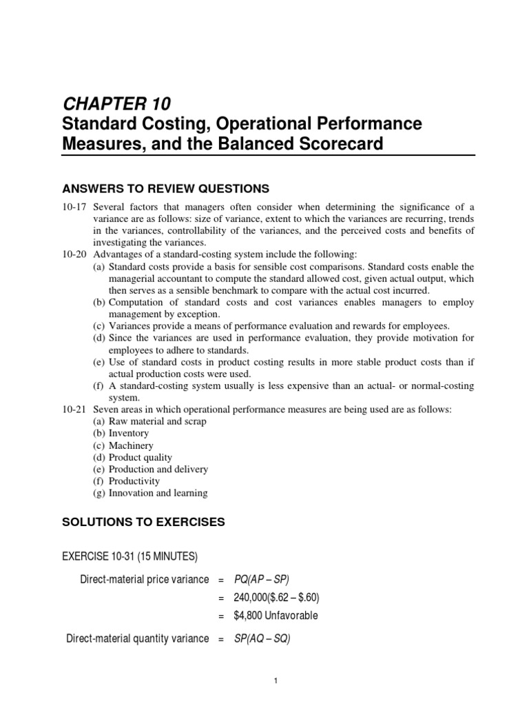 Hilton MAcc Ch10 Solution | PDF | Inventory | Business