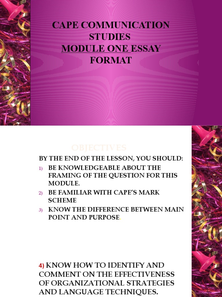 Cape Communication Studies Module One Essay Format | PDF | Tsunami ...