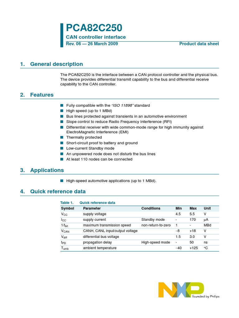 PCA82C250: 1. General Description | PDF | Soldering | Solder