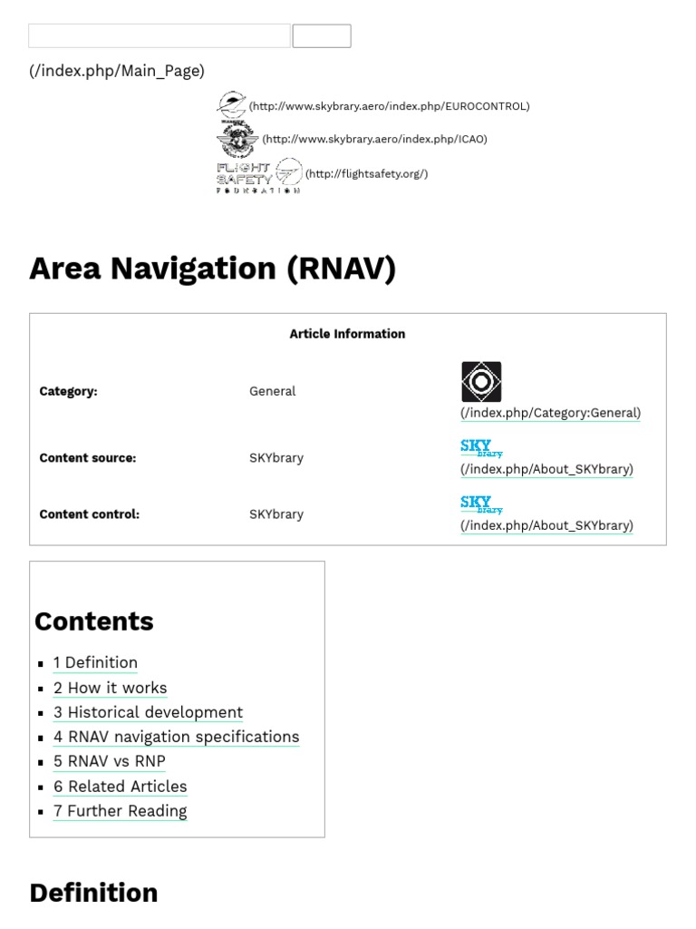 Area Navigation (RNAV) - SKYbrary Aviation Safety | PDF | Measuring ...
