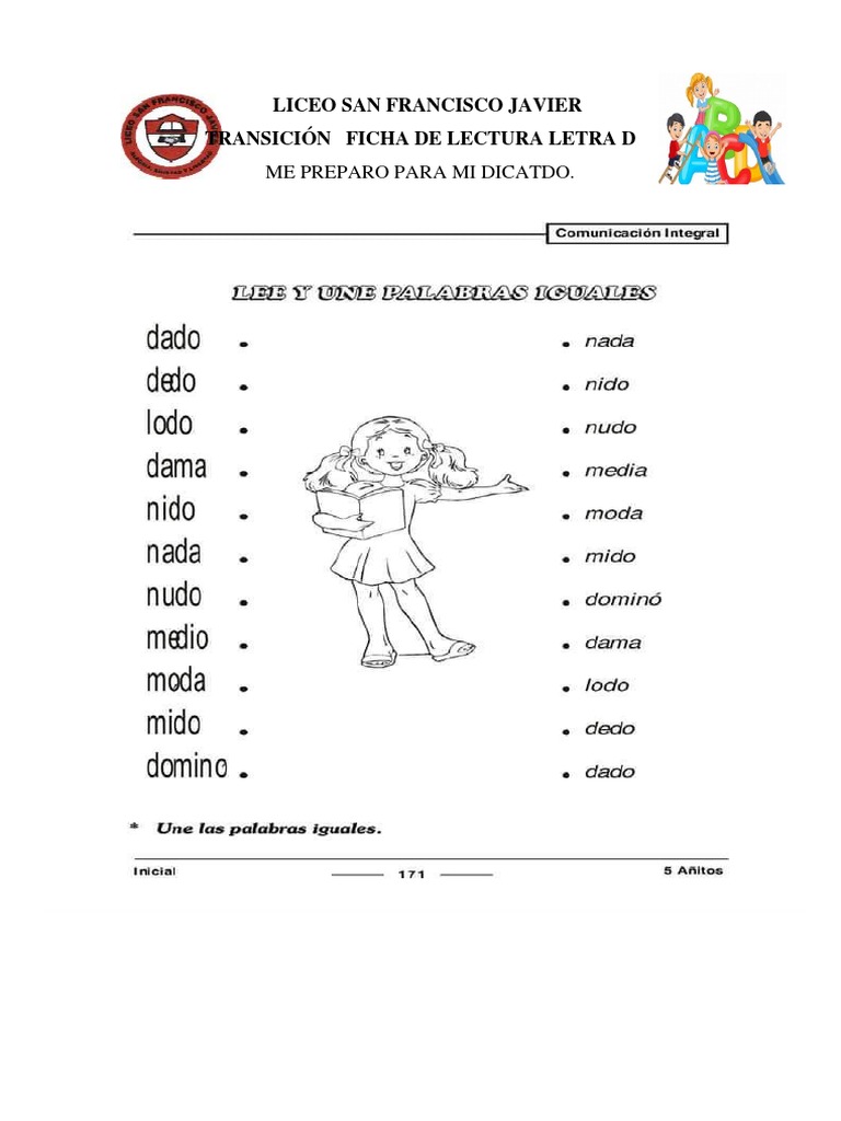 Actividades de Lectura y Dictado para Niños | PDF | Artes del Lenguaje ...