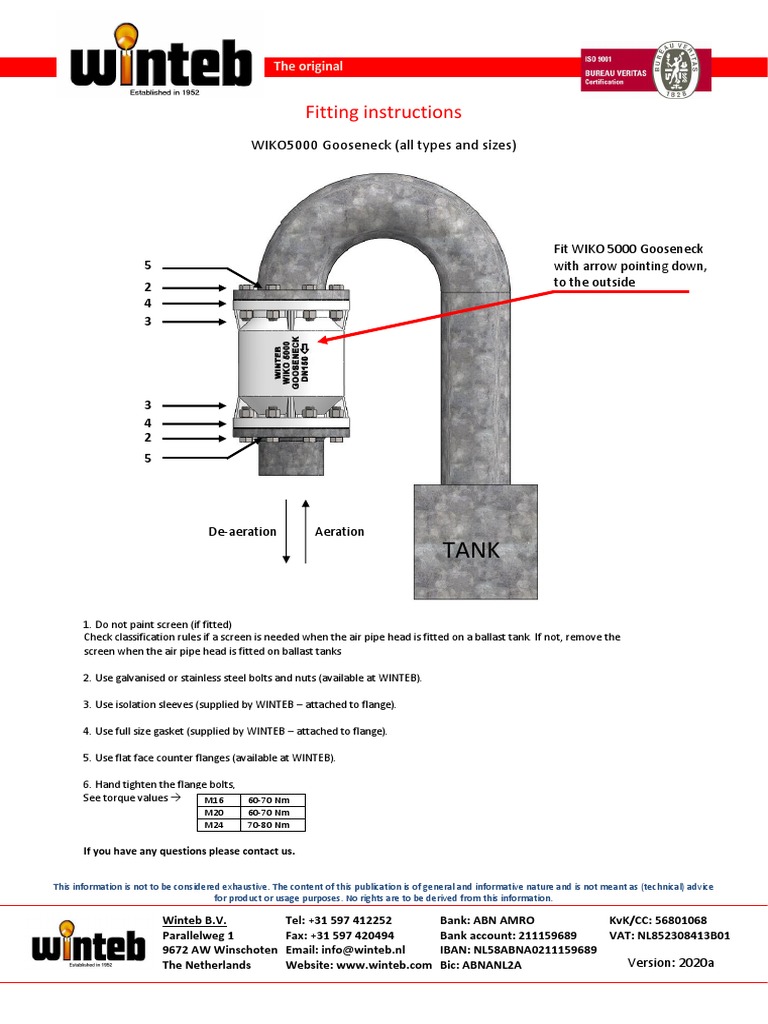 Fitting Instructions: WIKO5000 Gooseneck (All Types and Sizes) | PDF ...