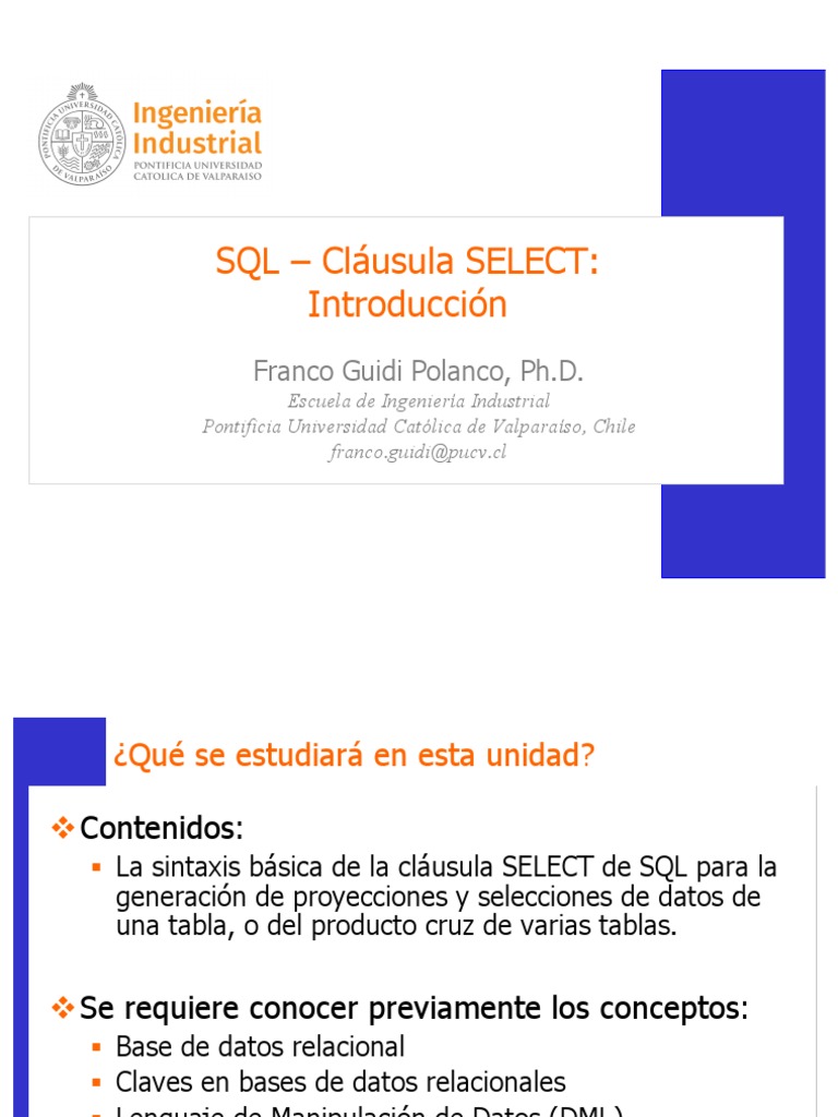 BD-SQL Select Completo W | PDF | SQL | Base de datos relacional