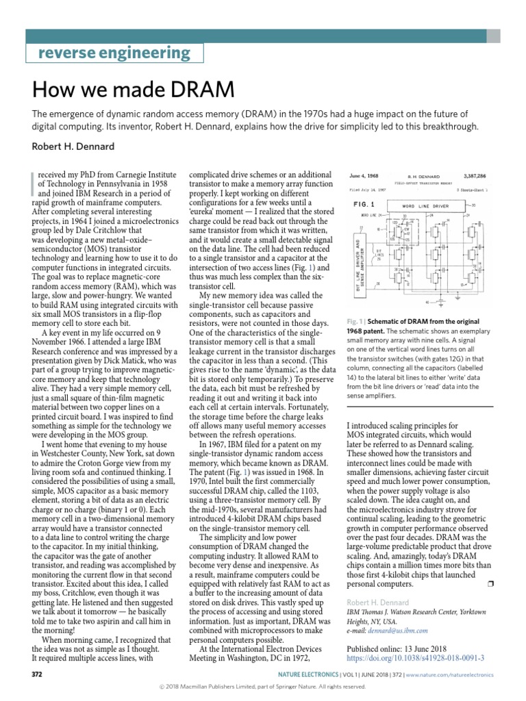 How We Made DRAM | PDF | Computer Memory | Dynamic Random Access Memory