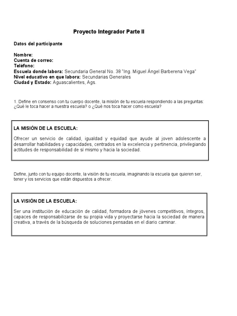 Proyecto Integrador Ii | PDF | Salón de clases | Evaluación