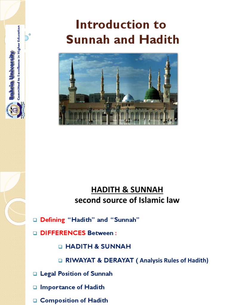 Introduction To Sunnah and Hadith | PDF | Hadith | Islamic Texts