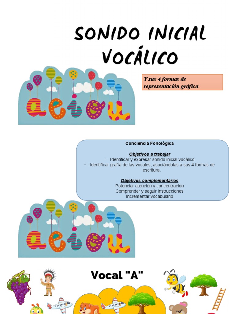 21.SONIDO INICIAL VOCÁLICO y 4 Formas de Grafía | PDF | Artes del ...